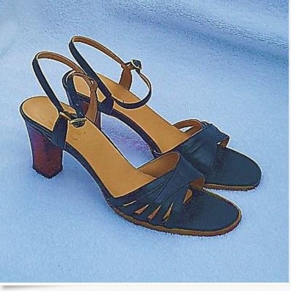 ADIGI | Shoes | Adigi Leather Slingback Sandal Heels Made In Italy ...